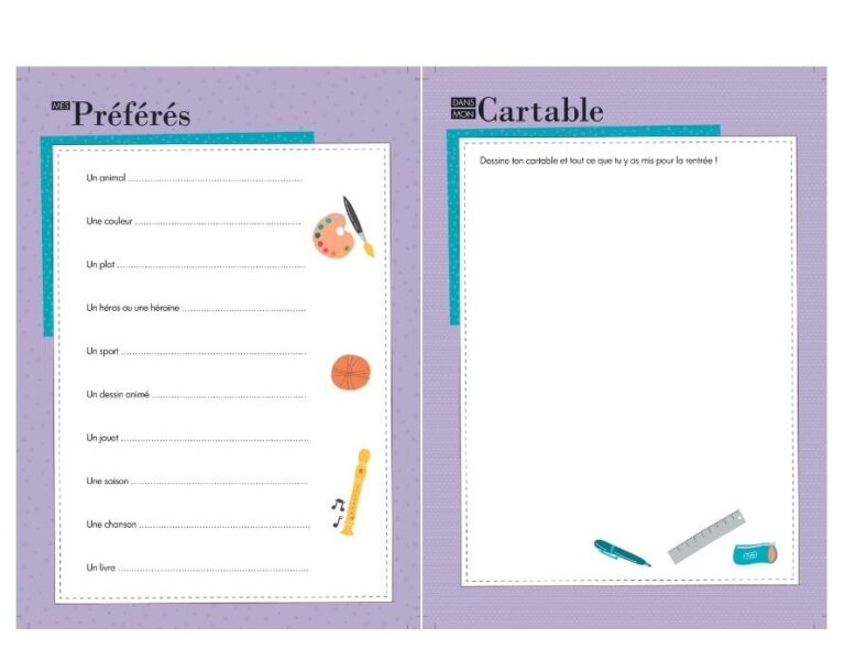 Carnet souvenir de la rentrée scolaire - WanderWorld